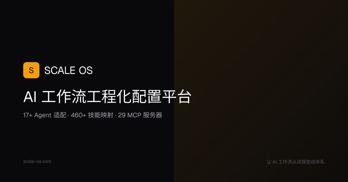 SCALE OS — AI 工作流工程化配置平台